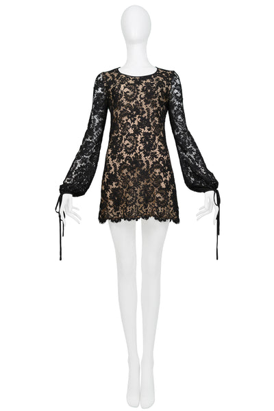 GUCCI BY TOM FORD BLACK LACE MINI DRESS 1996