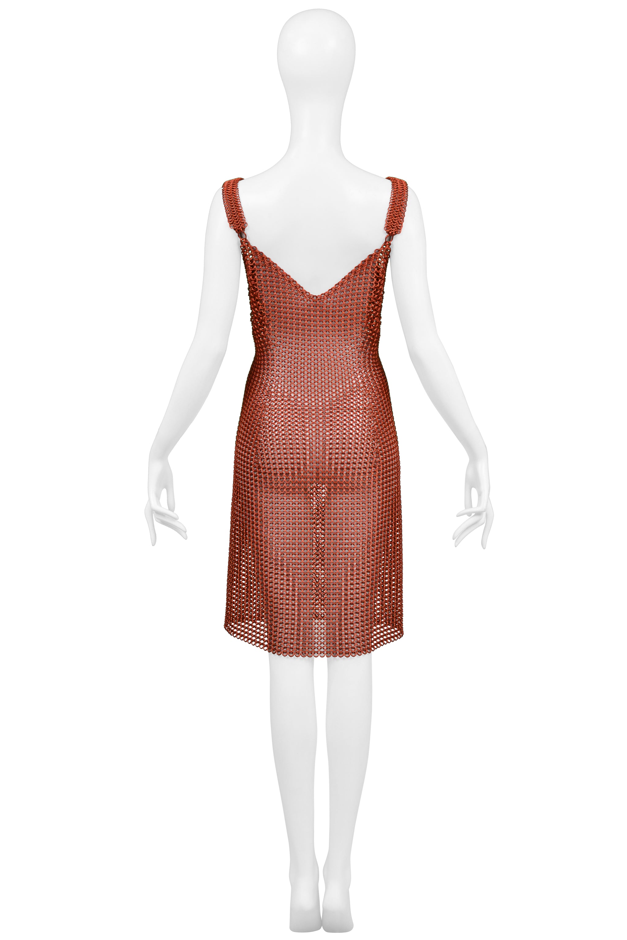 TODD OLDHAM RED METAL CHAIN LINK DRESS 1995