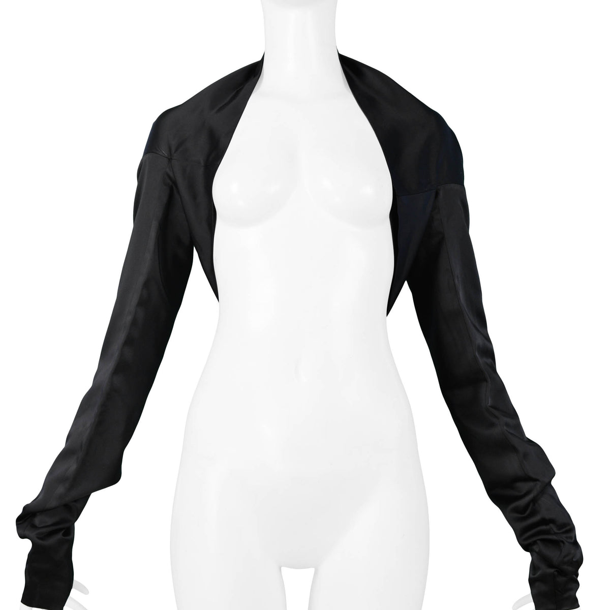 black polyester shrug