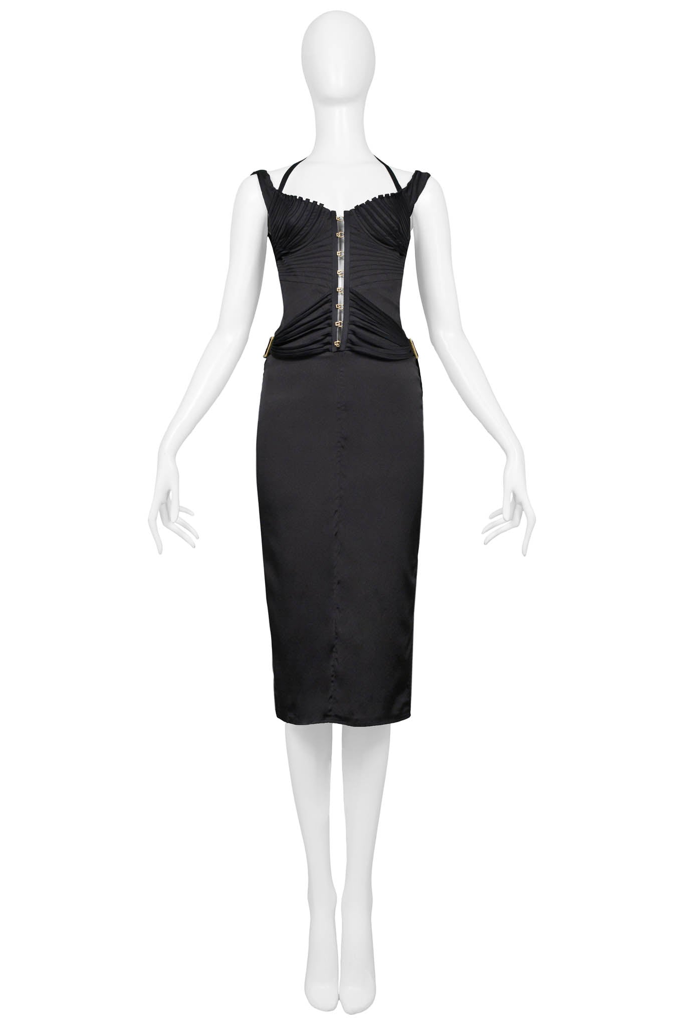 GUCCI BY TOM FORD BLACK CORSET COCKTAIL DRESS 2003